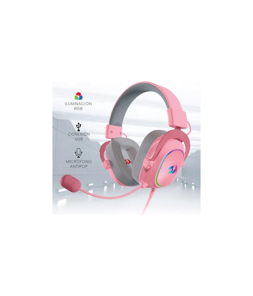 AURICULAR GAMER REDRAGON H510 RGB ZEUS X PINK
